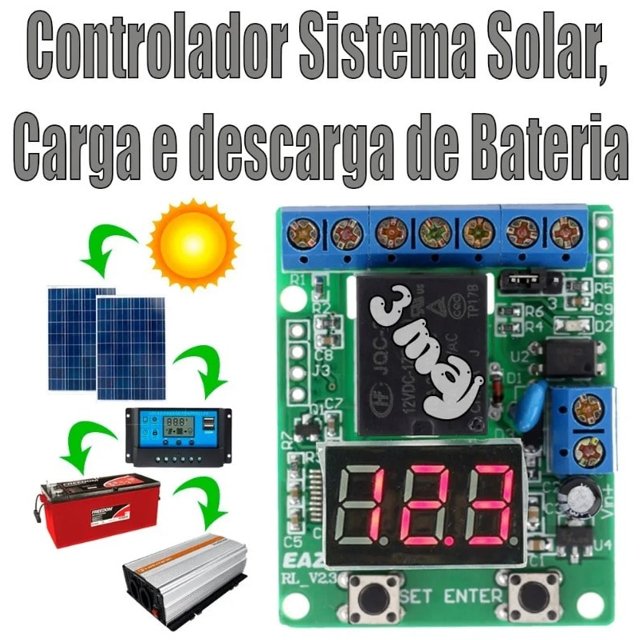Placa Controladora Sistema Solar Bateria Automático - M1 | 3MAJ Solar Ltda