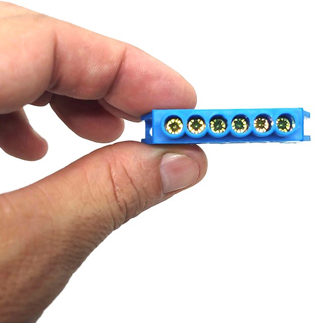 Barramento Terminal Barra Neutro para Trilhos Din ou Fixo Azul 6 Furos ...