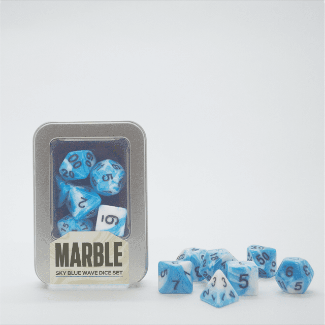 KIT DE DADOS: MARBLE - SKY BLUE WAVE | JOYJOY STORE