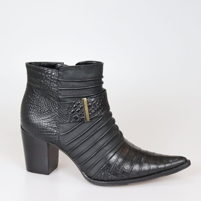 Bota Dina Mirtz Cano Curto Fivela | Melania Benett