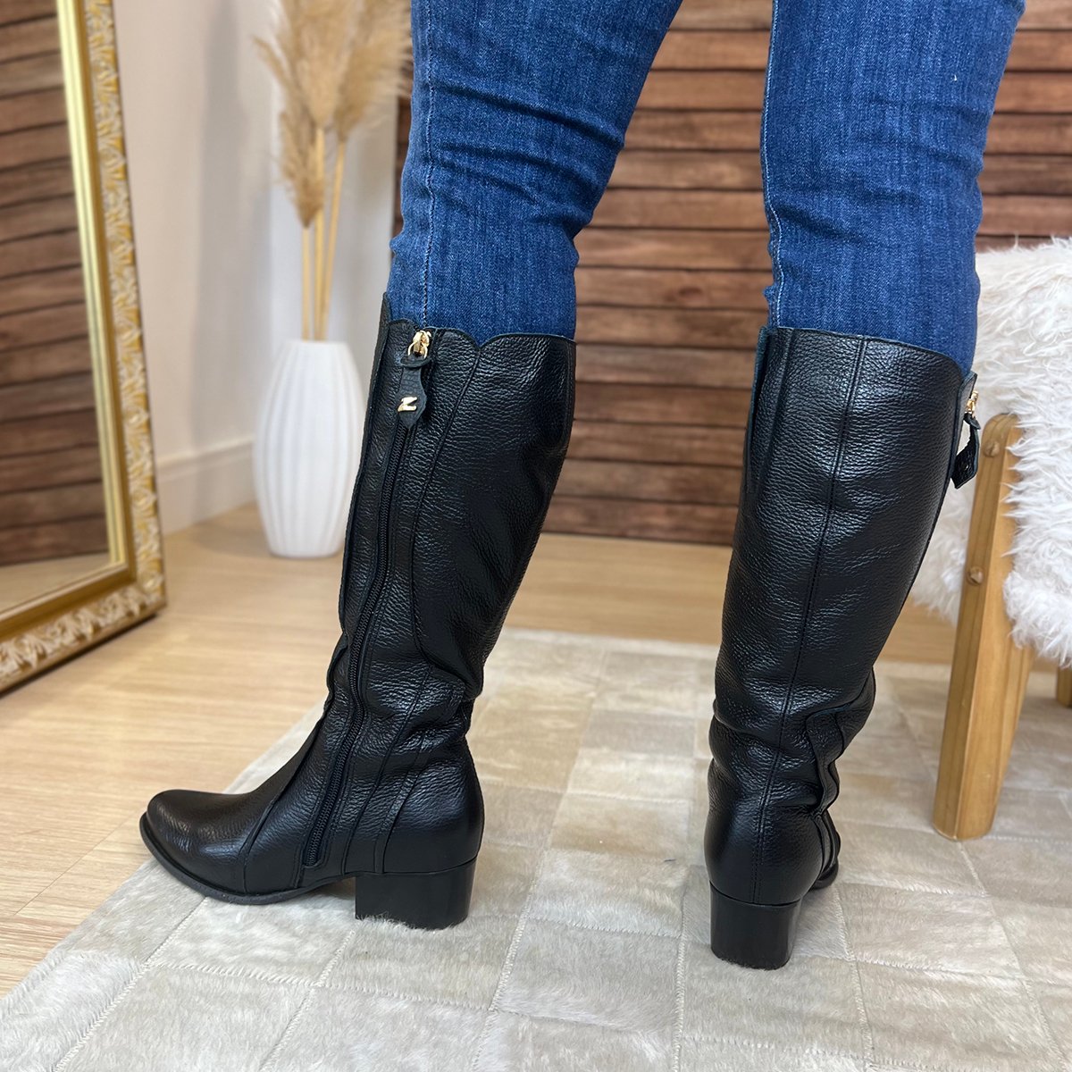 Bota Cano Longo Estilo Montaria Dina Mirtz Ref 12612 | Fino Raro - Site ...