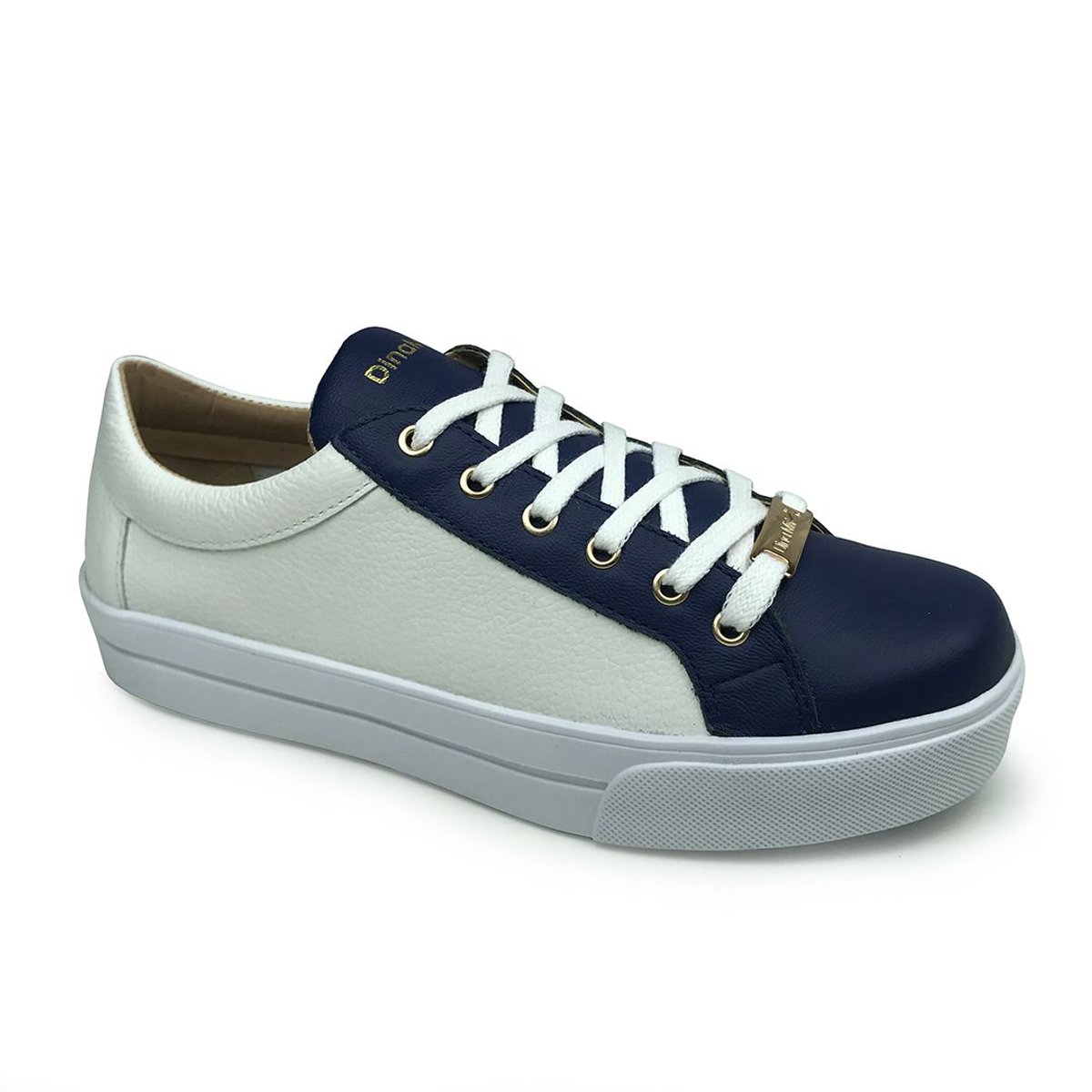 Tênis azul e branco Dina Mirtz | Fino Raro - Site 100% seguro.