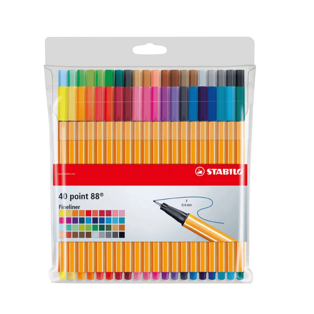 Caneta Stabilo Point 88 Kit com 40 cores | Papelaria Art Pel