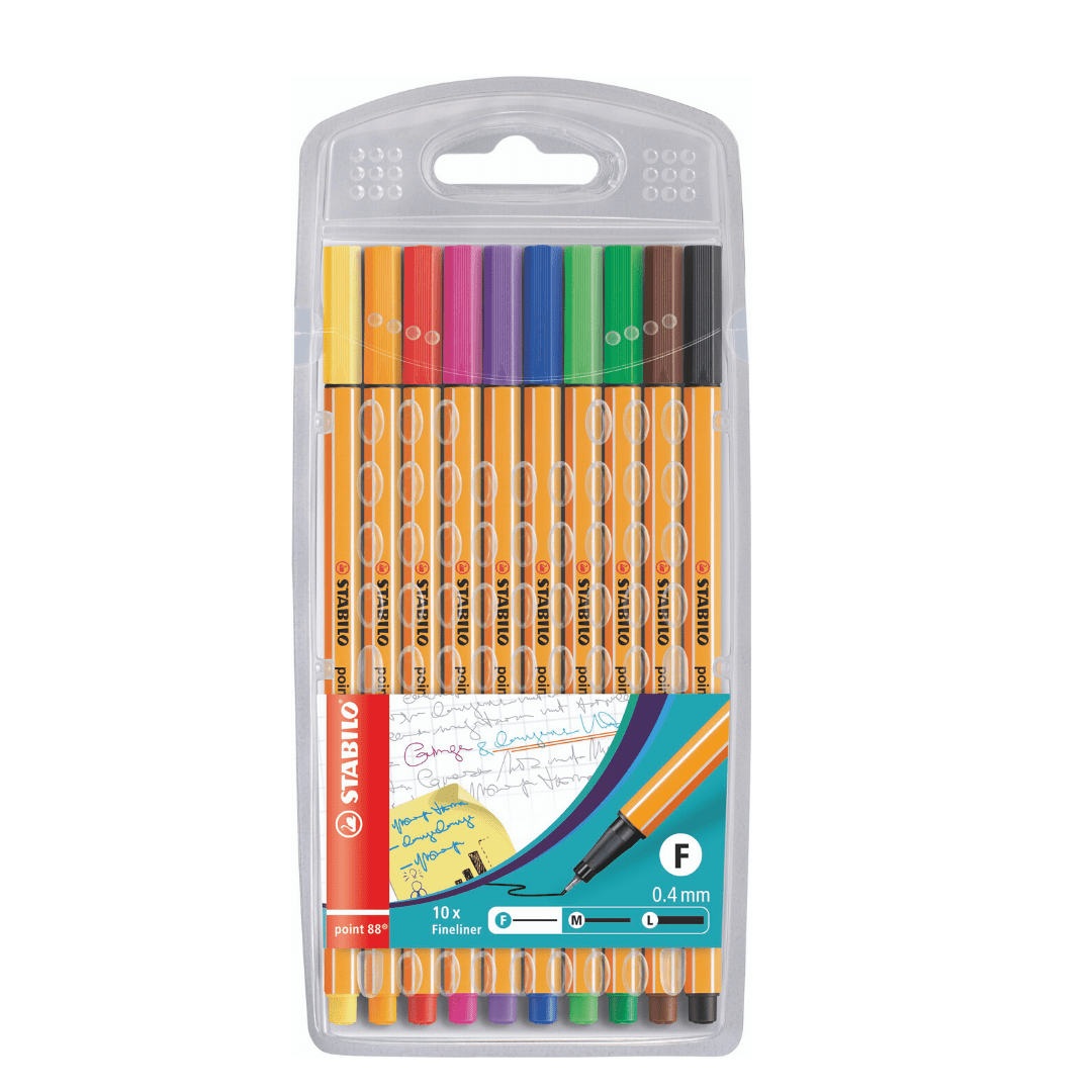 Caneta Stabilo Point 88 Kit com 10 Cores | Papelaria Art Pel