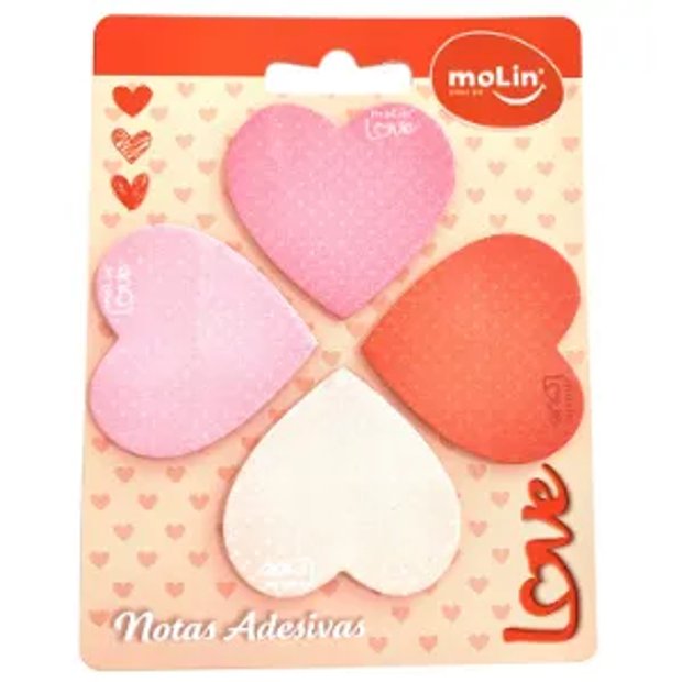 Bloco de Notas Adesivas Molin Love Flor de Coração | Papelaria Art Pel Bloco de Notas Adesivas Molin Love Flor de Coração | Papelaria Art Pel