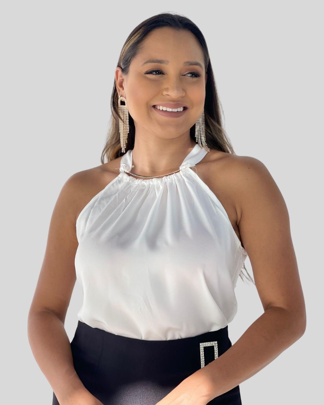 BLUSA FEMININA LINDA MOÇA EXCLUSIVE MONIQUE BRANCO | Linda Moça exclusive