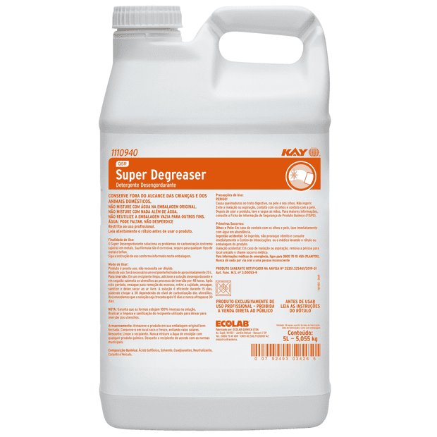 Kit Super Desengordurante Ecolab + Caixa Plástica 70 lts. | Topp Table