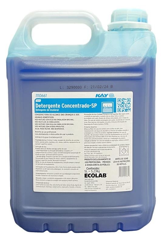Detergente Concentrado Ecolab KAY Galão 5 Lts | Topp Table