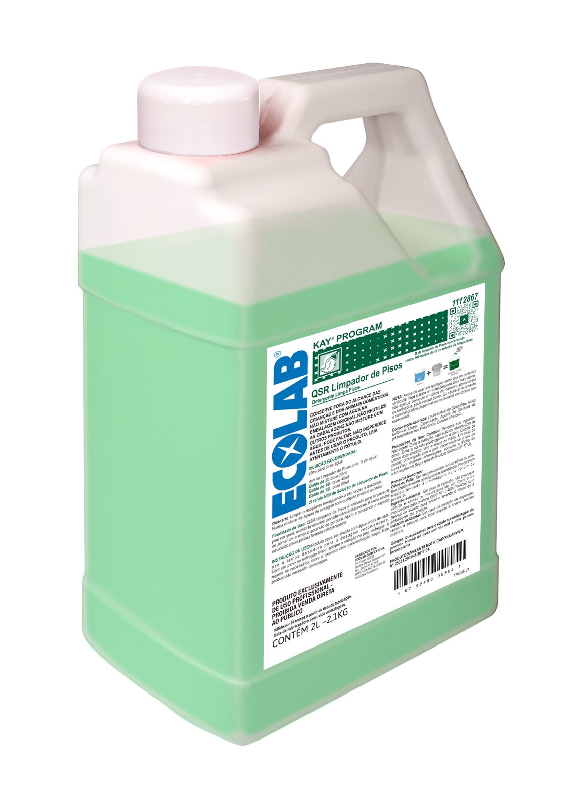 Limpador de Piso Ecolab KAY QSR Galão 2 Lts | Topp Table