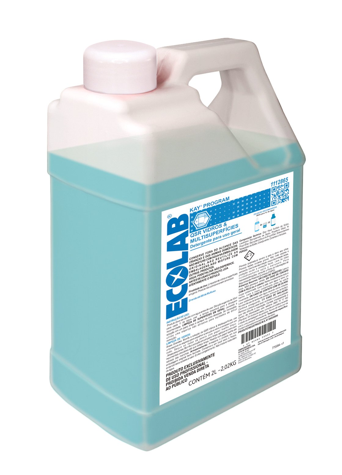 Limpador de Vidros e Multiuso Ecolab KAY Galão 2 Lts | Topp Table