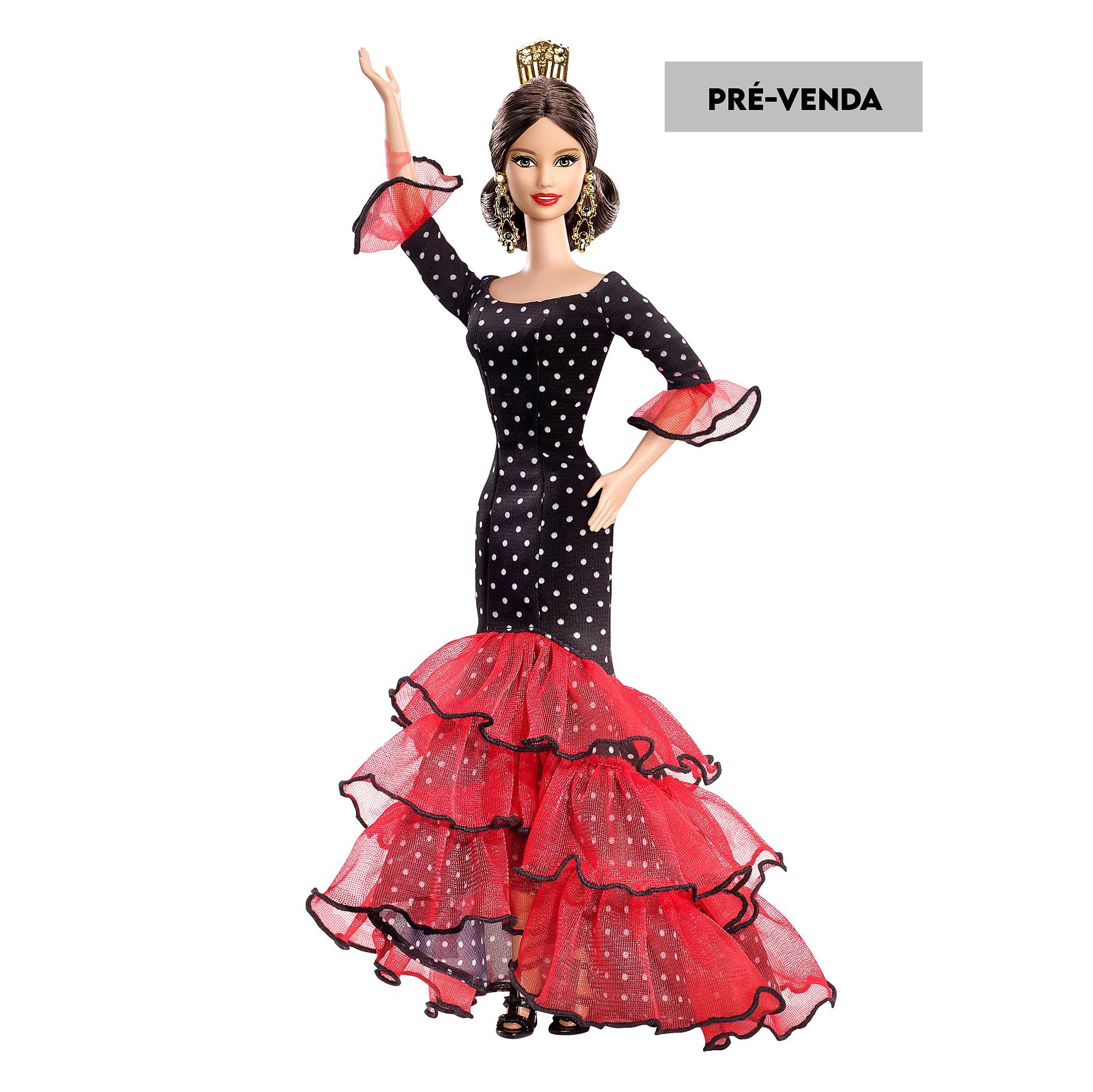 PRÉ-VENDA Boneca Barbie Collector Morena DOTW Passaporte Espanha ...