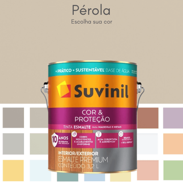 Tinta Esmalte Cor & Proteção Base D'Água Acetinado 3,2L - Escolha sua ...