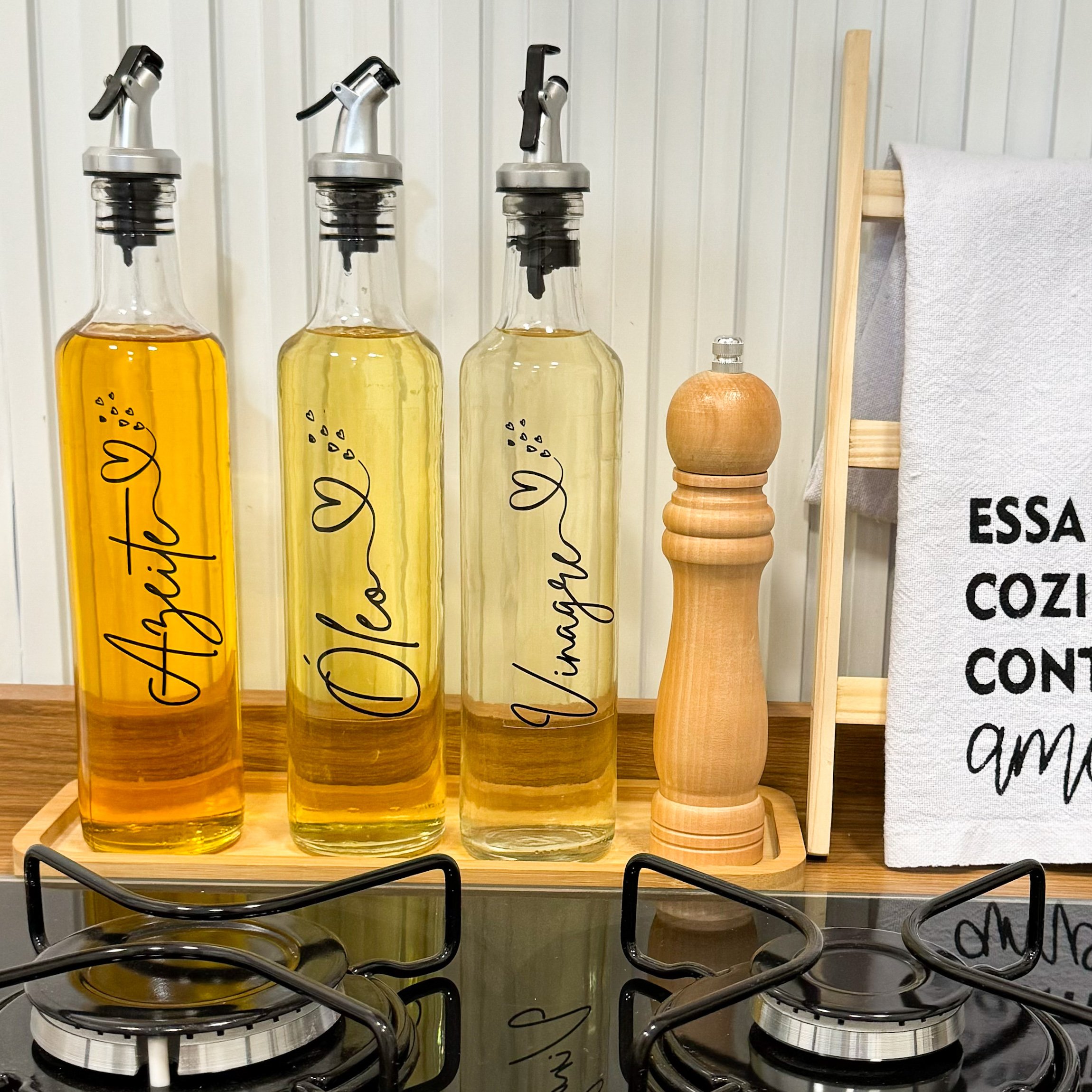 Kit galheteiro 525 ml bico click - temperos | Espaço arte home