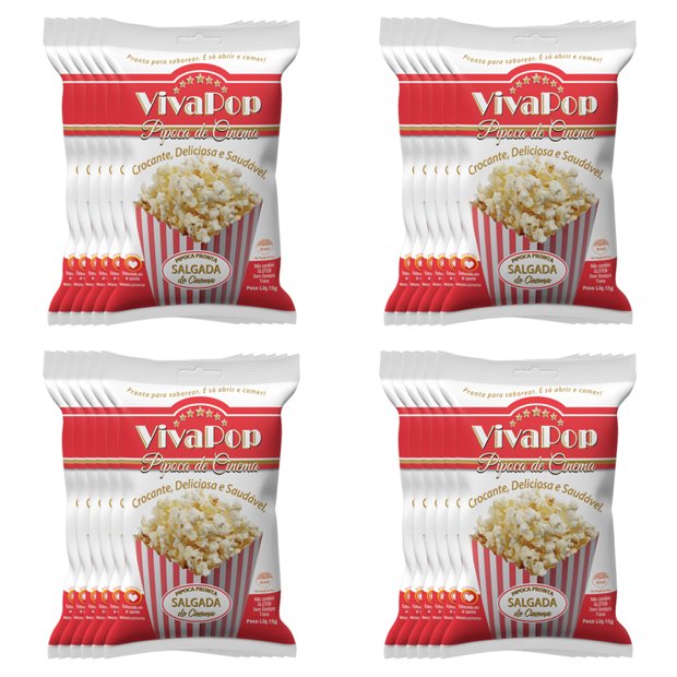 KIT com 24 unidades Pipoca Tradicional 15g | VivaPop