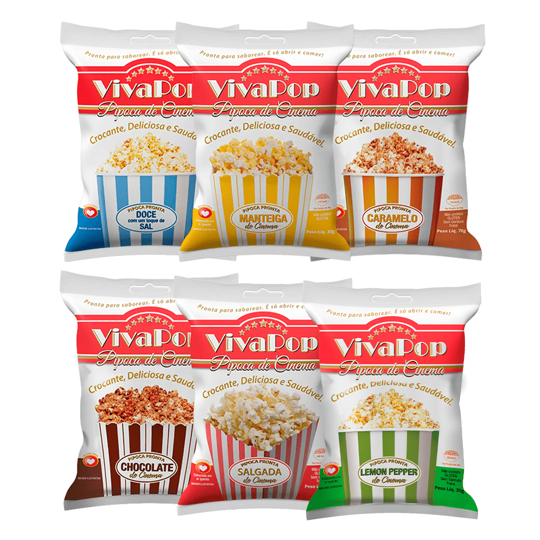 Kit Pipoca Pronta Todos os Sabores | VivaPop