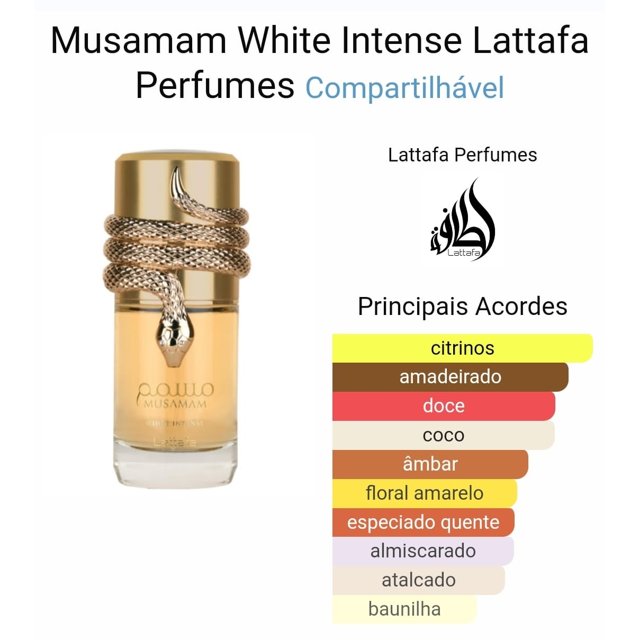 Musamam White Intense Lattafa - Perfume Árabe Feminino 100ml | Brand ...