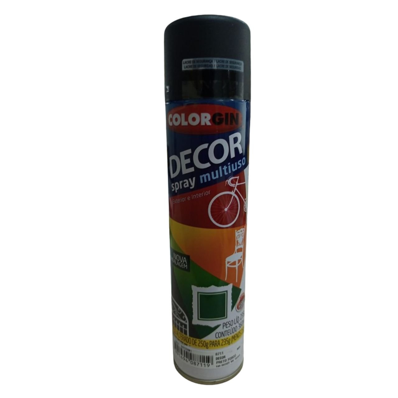 Tinta Spray Multiuso Decor Preta Fosco Colorgin | LAURO WEBER AGRÍCOLA LTDA