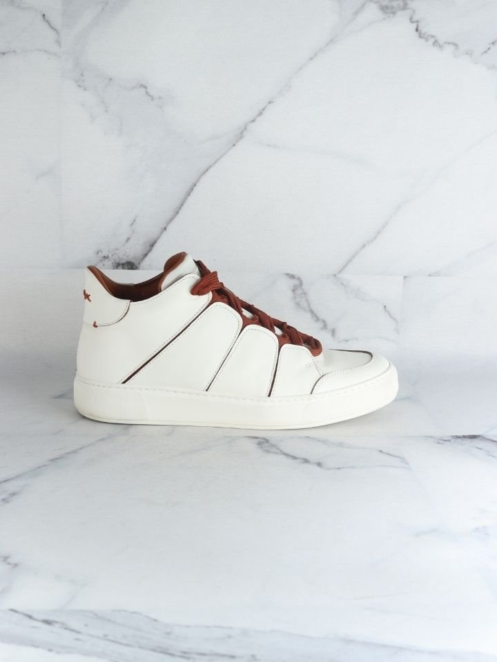 Tênis Zegna Cano Alto Tiziano Branco | Zivē Club