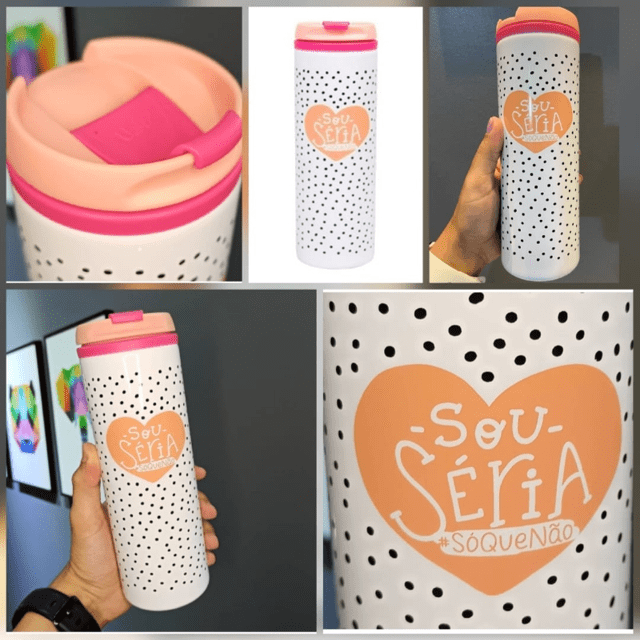 Copo Térmico Slim -Fun Colors "Sou Séria, Só que Não" | Gil Gil Sapatilha