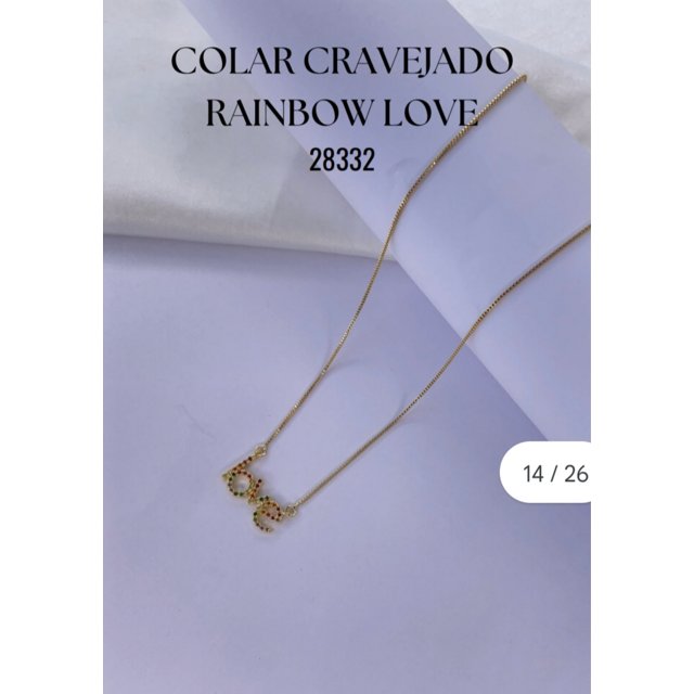 COLAR CRAVEJADO RAINBOW LOVE | Tokducéu