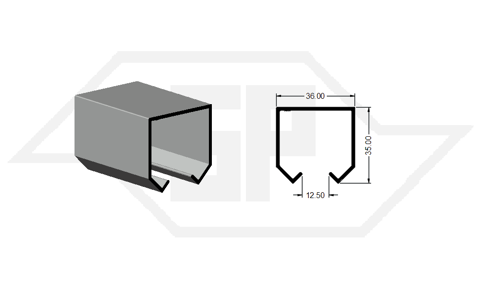 Trilho de Alumínio SP 0015 SP Alumínio ou ALT-2082 - 3 Metros ...
