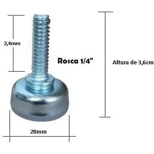 Sapata Pé Nivelador 1/4 Com Chapa | Madeiras Yervant