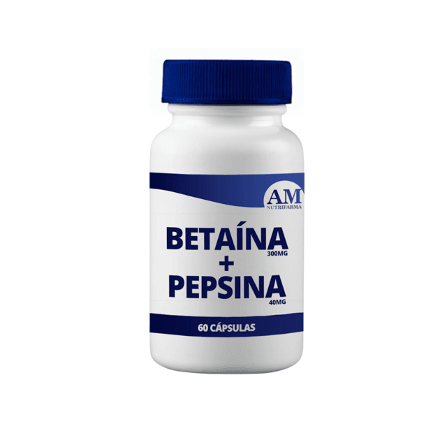 Betaína Hcl 300mg + Pepsina 40mg - 60 Cápsulas | Am Nutrifarma