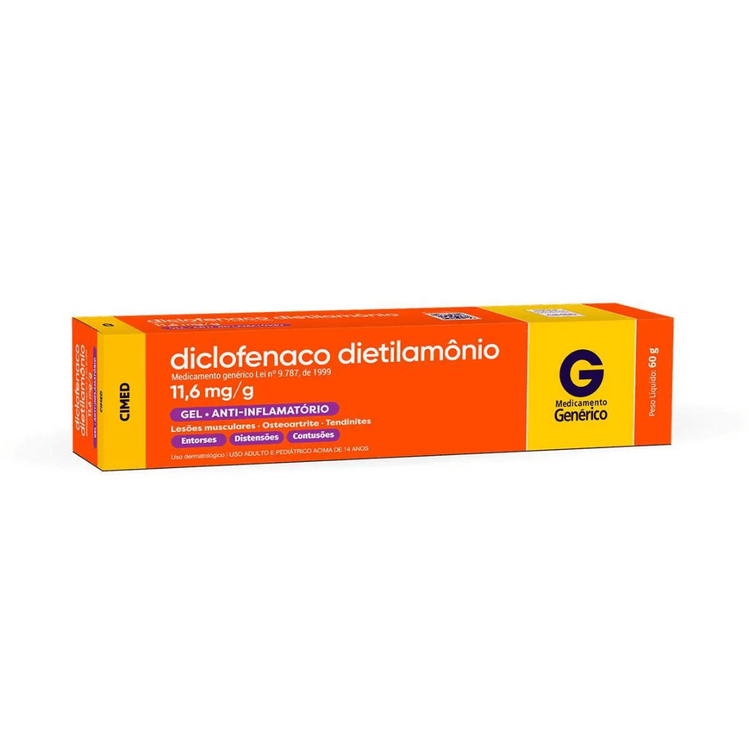 Diclofenaco Dietilamônio Gel - 60g Genérico (Cimed) | Am Nutrifarma