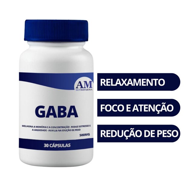 Gaba 500mg - 30 Cápsulas | Am Nutrifarma