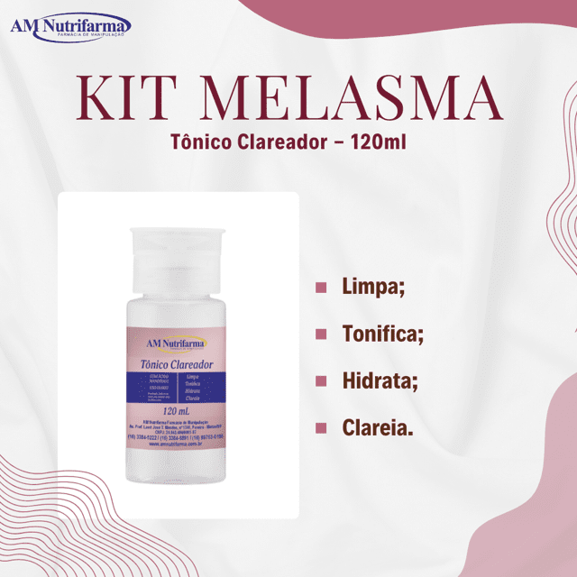 Kit Melasma Tônico Clareador - 120ml | Am Nutrifarma