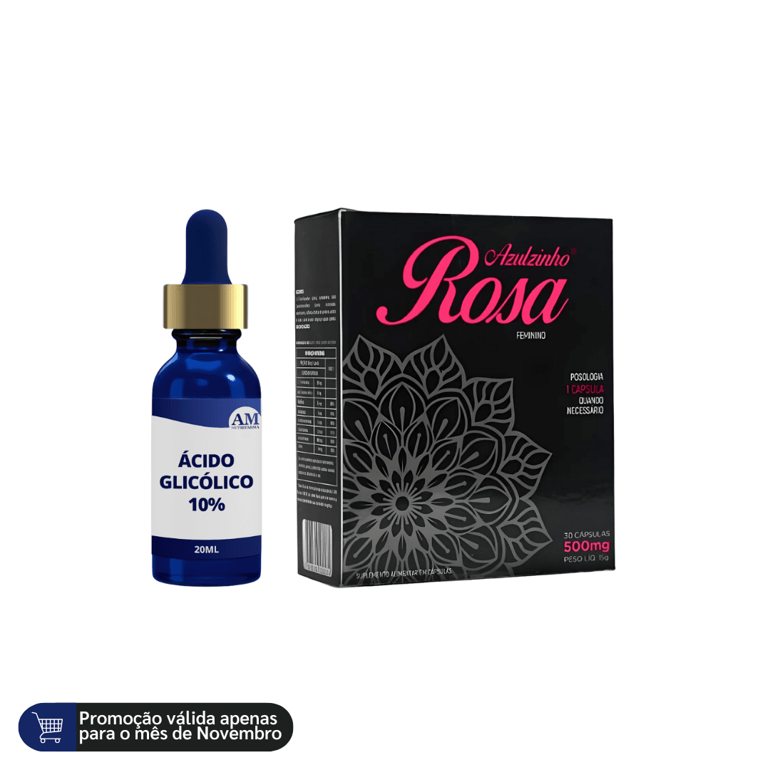 Black Friday Azulzinho Rosa + Ácido Glicólico 10% | Am Nutrifarma