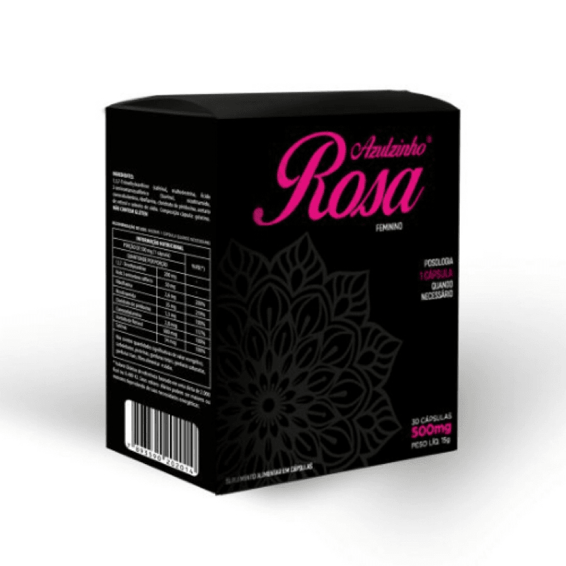 Azulzinho Rosa 500mg - 30 Cápsulas | Am Nutrifarma