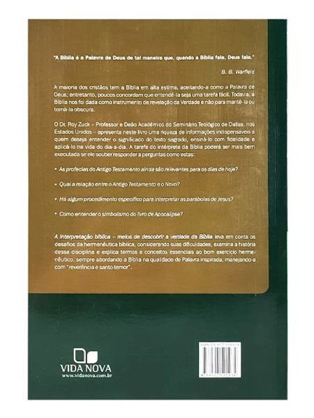 7815 - A Interpretação Bíblica - Roy B. Zuck - 89,00 | Espaço Z Boutique