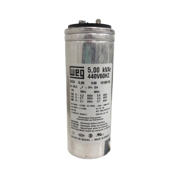 CAPACITOR MONOFASICO 5KVAR 440V UCW5V49 L10 | Agpr5