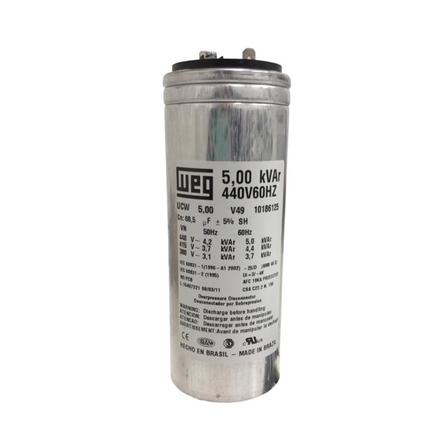 CAPACITOR MONOFASICO 5KVAR 440V UCW5V49 L10 | Agpr5