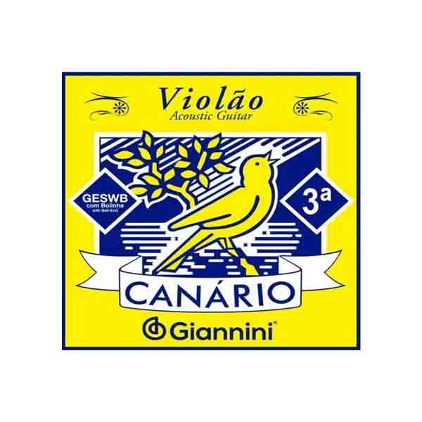 Corda avulsa para violao aco 3a canario geswb.3 Giannini | Audioville