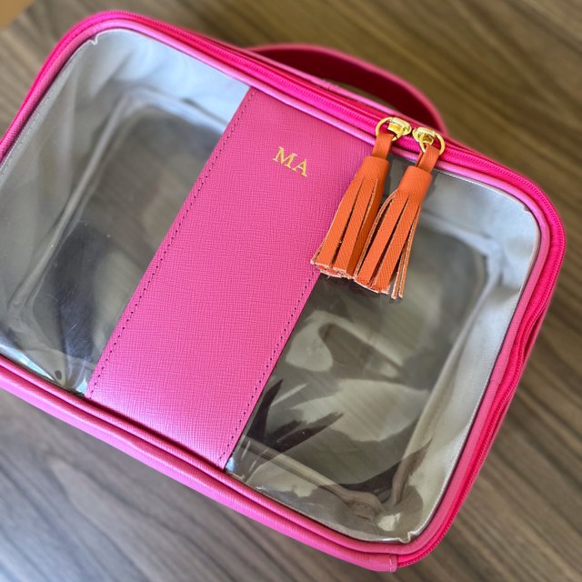 Nécessaire Couro Personalizado Mari Média Barbie-Laranja | LIMORE