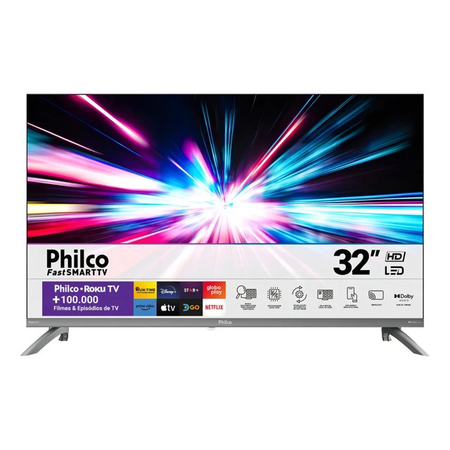 Smart TV 32” Philco LED HD P32CRA Roku TV HDR Dolby Audio Wi-Fi Dual ...