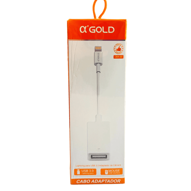Cabo Adaptador Lightning P/ USB Fêmea Gold CBA-02 | Ciagames