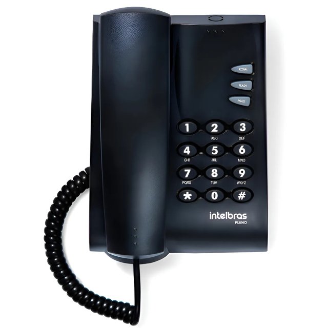 Telefone Fixo Intelbras Com Fio Pleno Preto | Ciagames