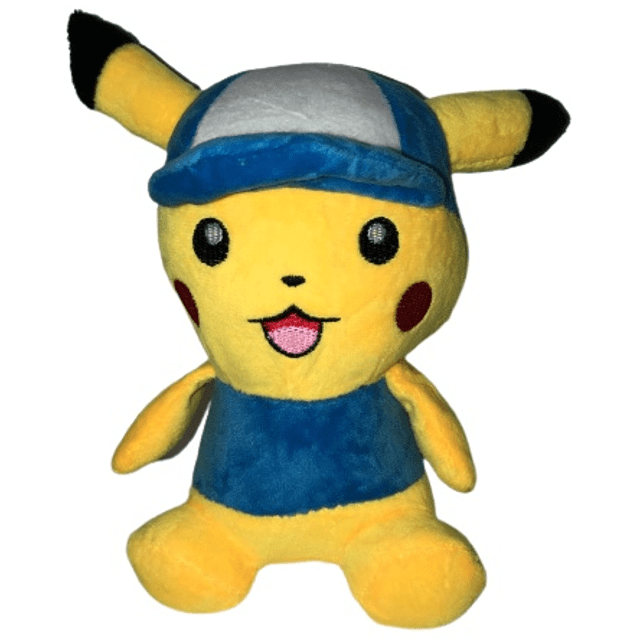 Pelucia Pokemon Pikachu Com Boné Azul 21Cm | CiaGames