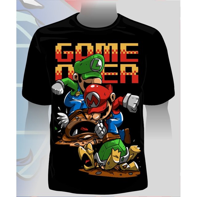 Camiseta Mario e Luigi Game Over Algodão - Tamanho PP | CiaGames