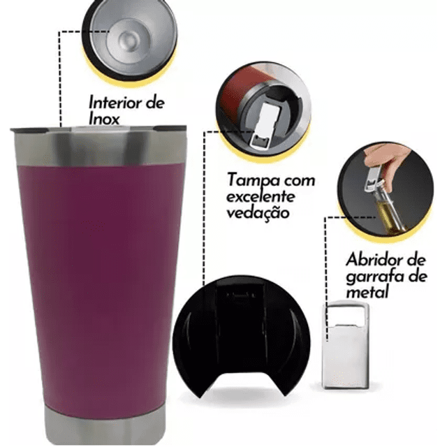 Copo Térmico De Cerveja Com Tampa Roxo 473ml Stanley - Paralelo | Ciagames