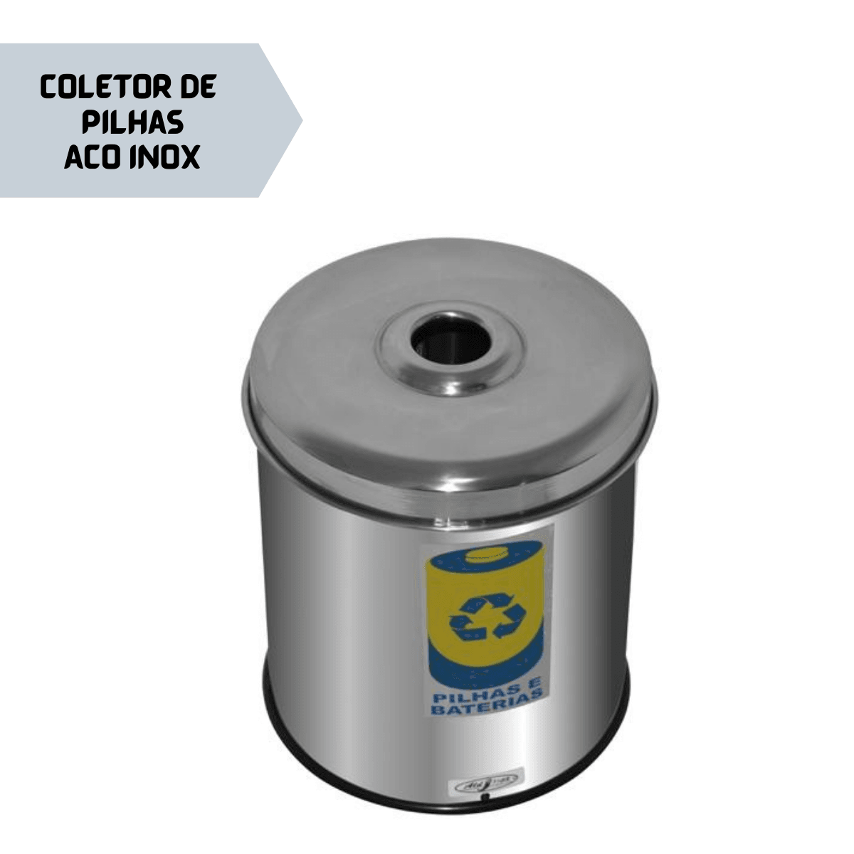 Lixeira Para Descarte de Pilhas e Baterias 15 Litros Inox | Aldinox