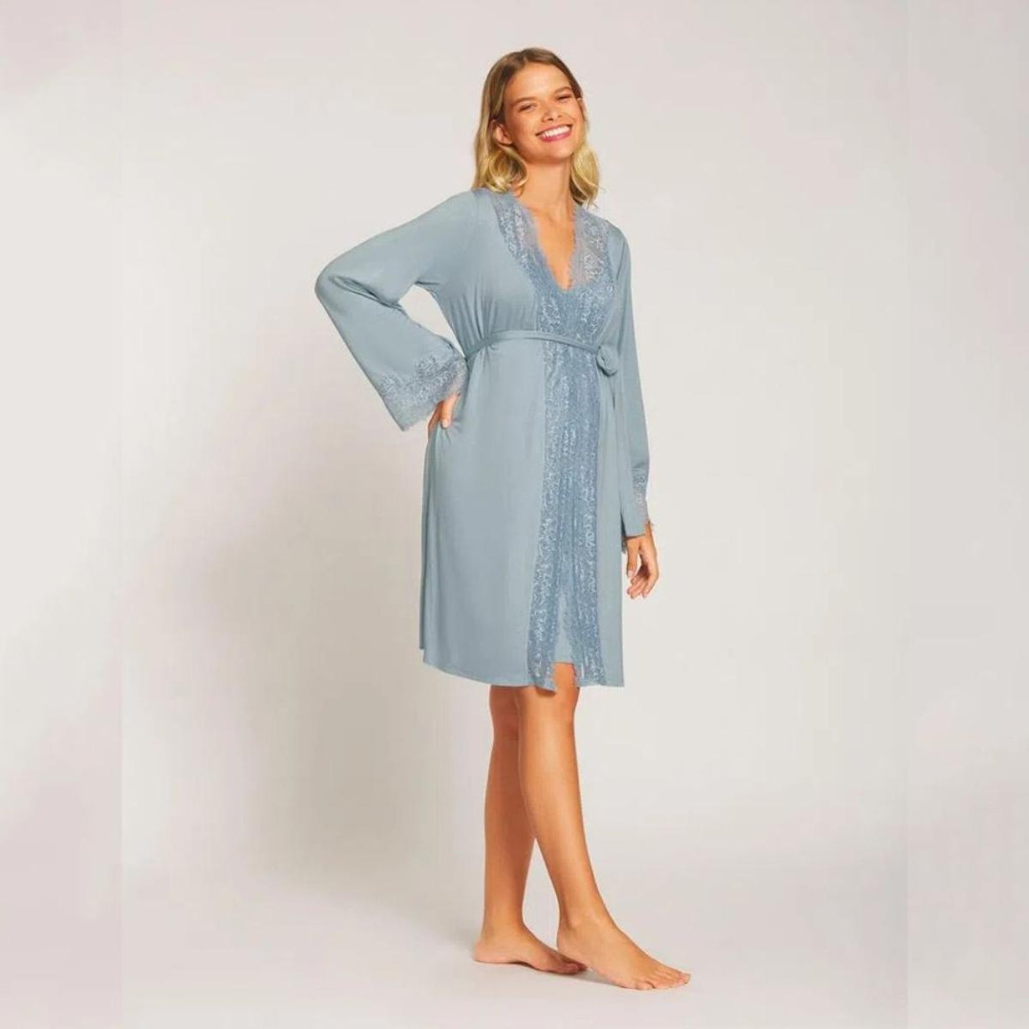 Robe Viscose Com Renda Recco | Krause