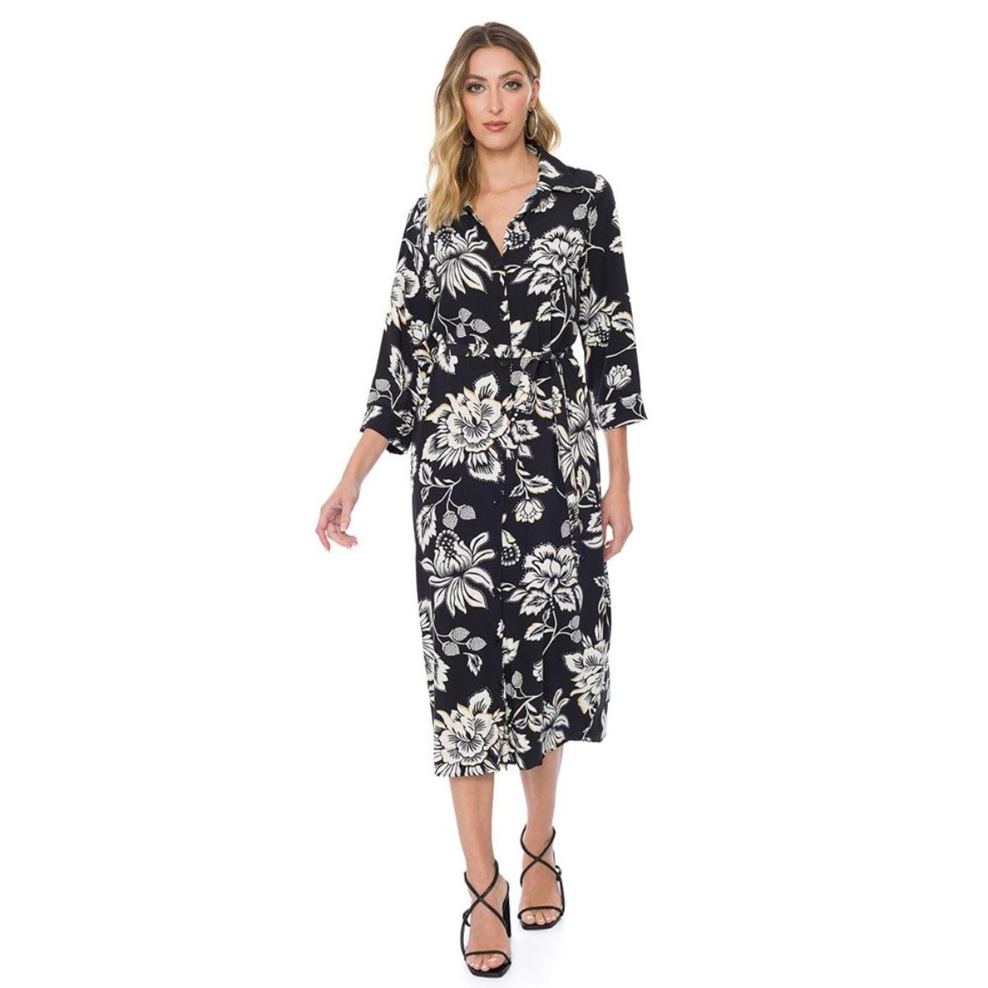Vestido Midi Plano Viscose Lisa Doce Trama | Krause