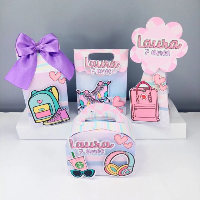 Kit de Lembranças personalizadas para festas no tema Vsco Girl Rosa ...