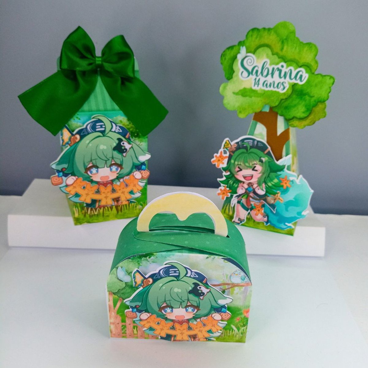 Kit de Lembranças personalizadas para festas no tema Huo Huo Verde (3 ...