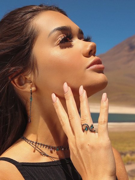 Brincos Ródio Negro | Francisca Joias