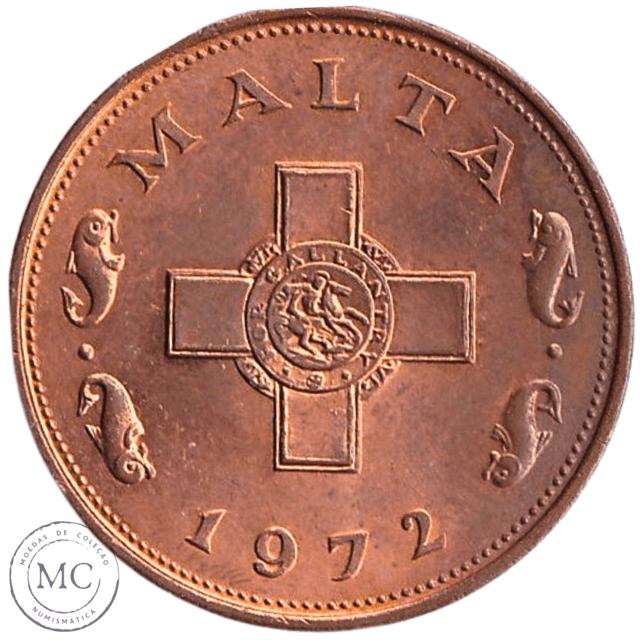 Malta 1 centavo 1972 | Moedas de Coleção